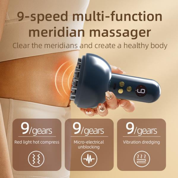 Quality Vibration Heating Scraping Cupping Massager Body Slimming Guasha Massage Brush for sale