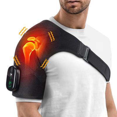 China Electric Far Infrared Heating Massage Shoulder Pad Relieving Periarthritis Touchscreen Heat Therapy Device Black Gift Box for sale