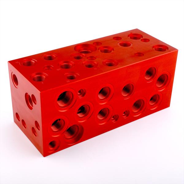 Quality Custom Hydraulic Manifolds CNC Machining Anodized Solenoid Valve Manifold for sale