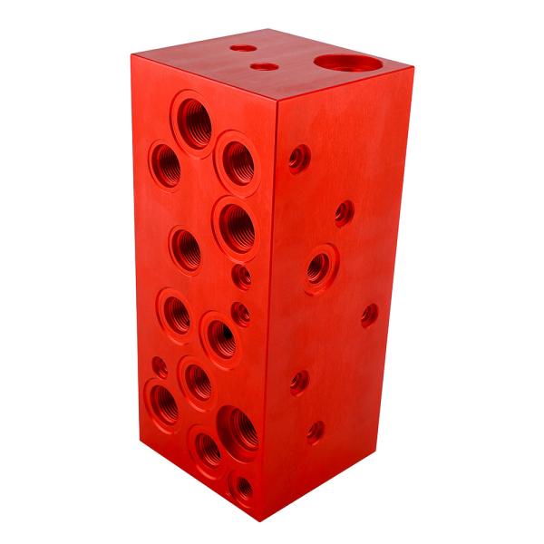 Quality Custom Hydraulic Manifolds CNC Machining Anodized Solenoid Valve Manifold for sale
