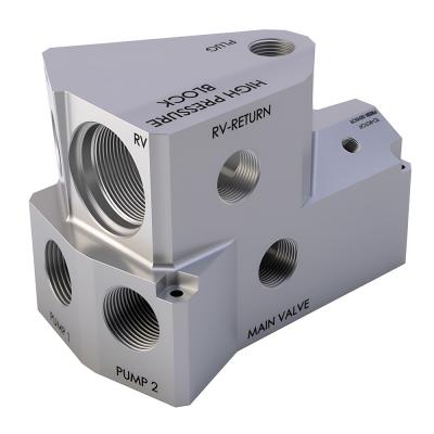 Cina Manifold idraulico in alluminio lavorato CNC su misura 3/4 pollici in vendita
