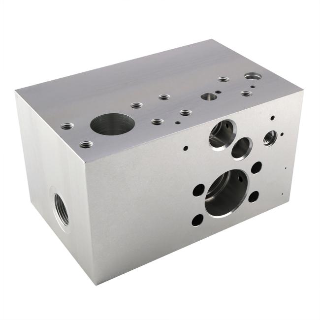 Custom hydraulic manifold block machining sample