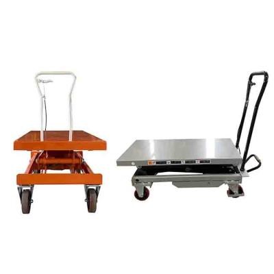 China Mobile 0.8 Ton Double Scissor Lift Tables 1010mmx520mm Max Height 1410mm for sale