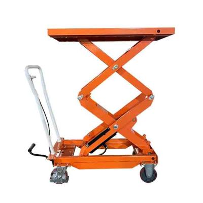 China Mobile 0.8 Ton Double Scissor Lift Tables 1010mmx520mm Max Height 1410mm for sale