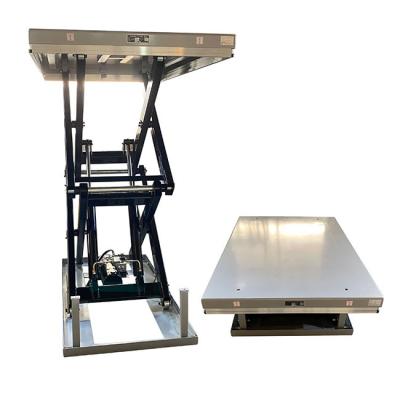 Cina il doppio ascensore di forbici di 1m presenta 4 Ton Hydraulic Large Platform 2.5mx0.85m in vendita
