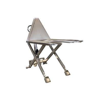 China 1000kg Manual Scissor Lift Tables High Lift Pallet Truck For Factory for sale