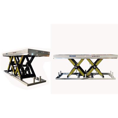 China Transverse Double Scissor Lift Tables 2 Ton Max Height 39.37in Large Platform 2.5mx0.82m Te koop