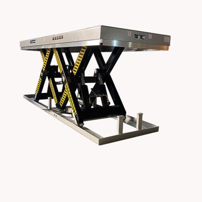 China Transverse Double Scissor Lift Tables 2 Ton Max Height 39.37in Large Platform 2.5mx0.82m Te koop