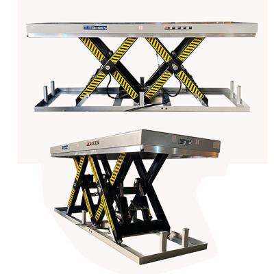 China Transverse Double Scissor Lift Tables 2 Ton Max Height 39.37in Large Platform 2.5mx0.82m for sale