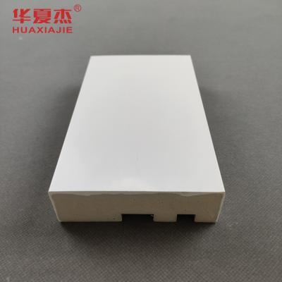 China Wood Grain Color WPC Door Frame Square Rectangle Shape White Cape Flat Casing for sale