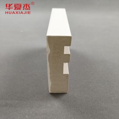 China Wood Grain Color WPC Door Frame Square Rectangle Shape White Cape Flat Casing for sale