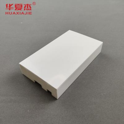 China Wood Grain Color WPC Door Frame Square Rectangle Shape White Cape Flat Casing for sale