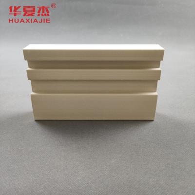 China Wood Grain Color WPC Door Frame Square Rectangle Shape White Cape Flat Casing for sale