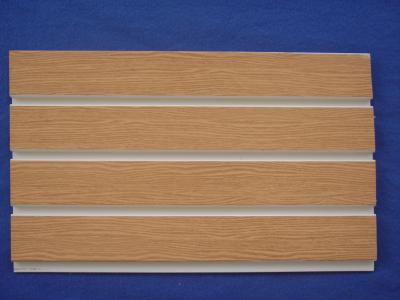 China Plastic Taupe Slat Wall Panels / WPC Slatted Wall Panels For Shelves for sale