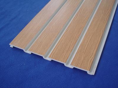 China Plastic Taupe Slat Wall Panels / WPC Slatted Wall Panels For Shelves for sale