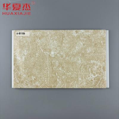 China Gele marmer PVC badkamerwandpanelen 250mmx8mm Gemakkelijke installatie Te koop
