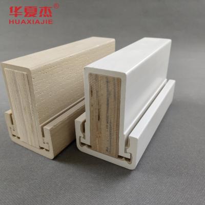 China Wholesale New Product Wpc Mullpost LVL Reinforce Wpc Door Frame Pvc Door Jamb  Building Decoration for sale