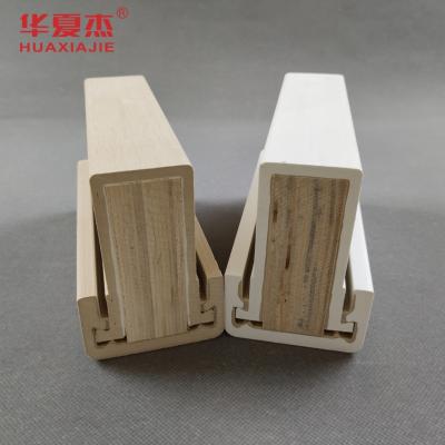 China Wholesale New Product Wpc Mullpost LVL Reinforce Wpc Door Frame Pvc Door Jamb  Building Decoration for sale