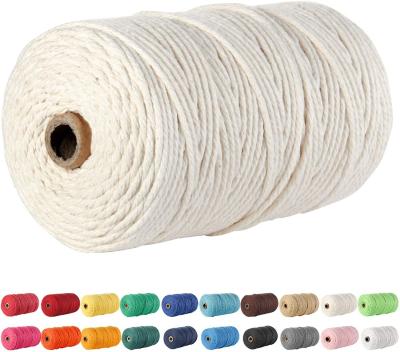 Cina Corde di macramma da 5 mm con nucleo e 3 fili di cotone ecologico in vendita