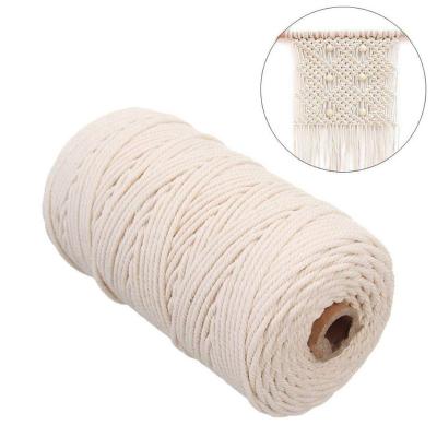 Cina Corde di macramma da 5 mm con nucleo e 3 fili di cotone ecologico in vendita