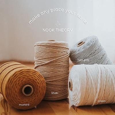 Cina 3 fili Macrame Cord Cotton 5mm Natural Rope Twine per progetti fai da te Lunghezza 0-10000m in vendita