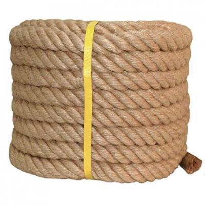 China Fibra Manila Sisal Corda Natural Marrom 30mm 3 Ply Twist Corda de Jute Corda de Embalagem à venda