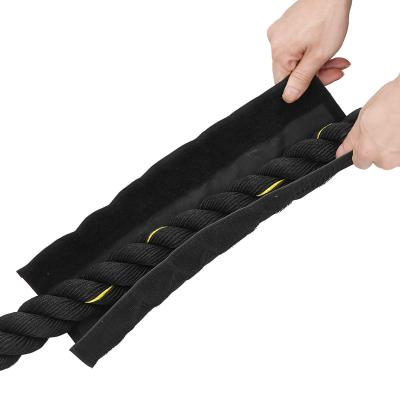 China Gecostumeerd 25mm-50mm Zwart Zwaar Polyester Workout Fitness Oefening Fitness Gym Kracht Gevechts touw Te koop