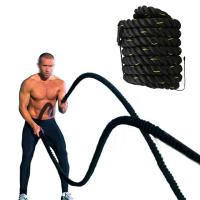 China 4-20kg Heavy Polyester Polypropylene Battle Rope with Customized Breaking Strength for sale