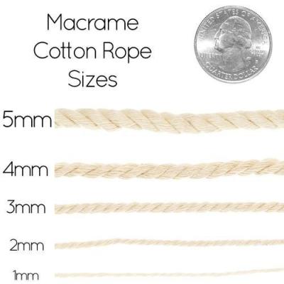 Cina Corde di macramma torto 3 mm 4 mm 5 mm Corda di cotone naturale con vantaggio naturale morbido in vendita