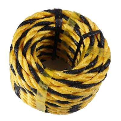 Cina 0-1000m lunghezza PE tigre corda con alta resistenza in giallo e nero 3 fili torto in vendita