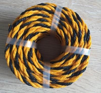 Cina 0-1000m lunghezza PE tigre corda con alta resistenza in giallo e nero 3 fili torto in vendita