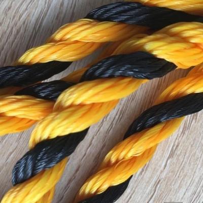 Cina 0-1000m lunghezza PE tigre corda con alta resistenza in giallo e nero 3 fili torto in vendita