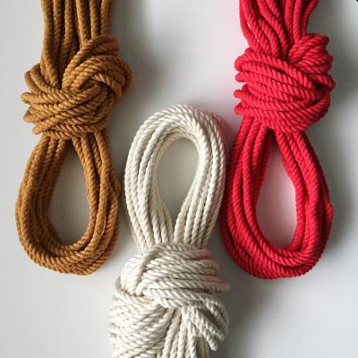 Cina Specificità 3 filo 12 mm di cotone puro riciclato Macrame corda con specifiche in vendita