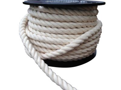 Cina 3/4 filo 10 mm Ecru Color Twisted Gross Cotton Rope per sacchetto di tela Lunghezza 0-220m in vendita
