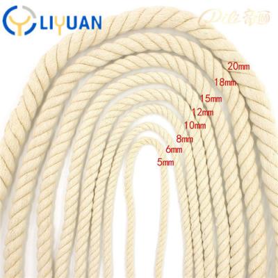 Cina Lunghezza della corda di torsione 0-10000m con corda di cotone macramé intrecciata di 3 mm e 5 mm morbida e resistente in vendita