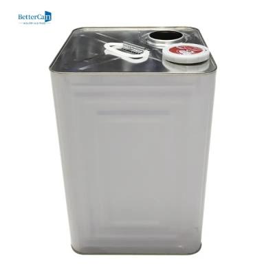 China Square Tinplate Tin Can 20L Tin Oil Container With Pressure Cap for sale
