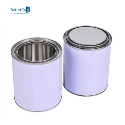 China Custom Empty Paint Tins 1 Litre Round Automotive Paint Cans With Tight Triple Lid for sale