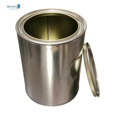 China Round 3.7L Industrial Paint Tins Custom Tin Can Metal With Lever Lids for sale