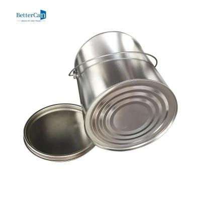 China Round 3.7L Industrial Paint Tins Custom Tin Can Metal With Lever Lids for sale