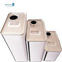 China 2L Rectangular Tin Can with Squeeze Lid - Tinplate Paint Container 0.23-0.35mm Thickness for Industrial and Commercial Use for sale