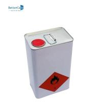 China 2L Rectangular Tin Can with Squeeze Lid - Tinplate Paint Container 0.23-0.35mm Thickness for Industrial and Commercial Use for sale