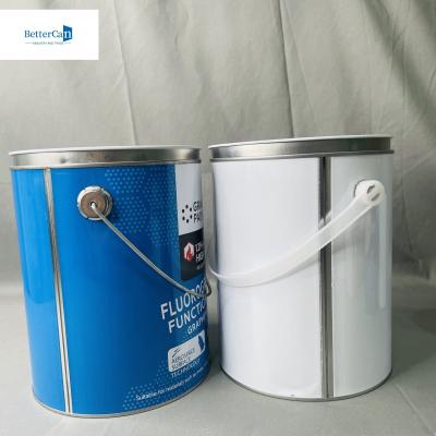 China 1 Gallon White Paint Tin Cans Round Container 4 Liter Package Metal Cans for sale