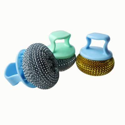 Cina Pulizzatore di fili in acciaio inossidabile con manico in plastica 6.7*6.7*6cm Sostenibile in vendita