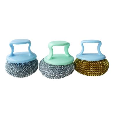 Cina Pulizzatore di fili in acciaio inossidabile con manico in plastica 6.7*6.7*6cm Sostenibile in vendita