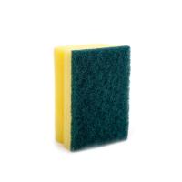 China Customized Notch Shape Kitchen Sponge Scourer 10x7x4.5cm for sale