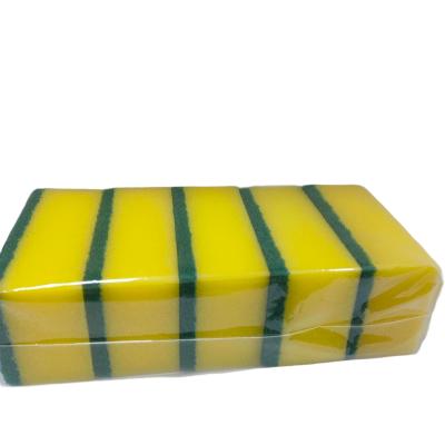 China Double-Headed Green-Yellow Scrub Brush – Durable,  Bristle-Soft, Stain-Removal, Eco-Friendly Melamine resin sponge for sale