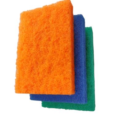 China Yellow-Green-Blue Nylon Scouring Pad Cleaning Block Soft-Foaming Convenient To Use Pop Kitchen Cleaning Product Huge Output for sale