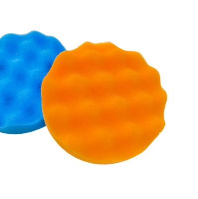 China Portable Car Detailing Waxing Machine Self-Adhesive Flat Wave Disc Polishing Sponge Wheel Manufactured Flocked Sealant Plastic for sale