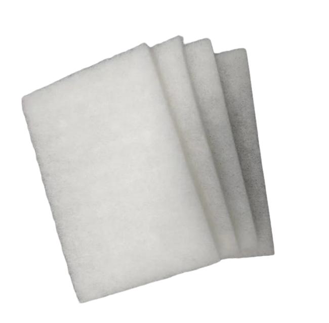 White nylon scouring pad showing soft texture