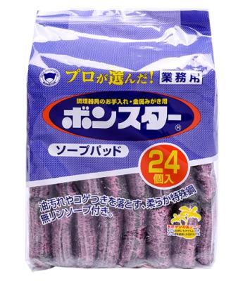 China Steel Wool Scrubber With Cleaning Agents For Kitchen Pots Dishes Heavy Duty Wire Cleaning Ball for sale